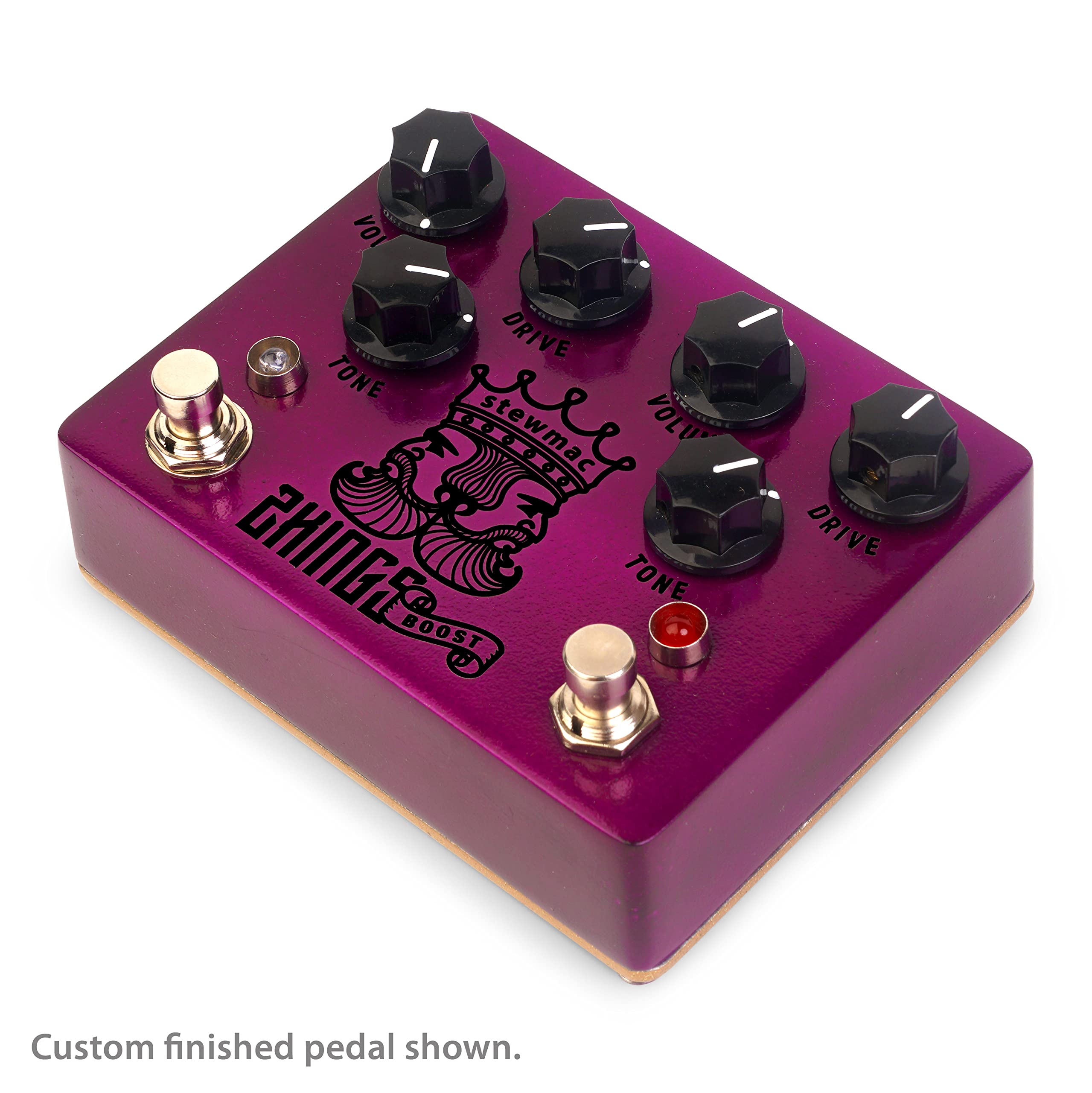 StewMac Two Kings Boost Pedal Kit With White Enclosure, 9 Volt Battery, and DC Powered, Based on the King Of Tone