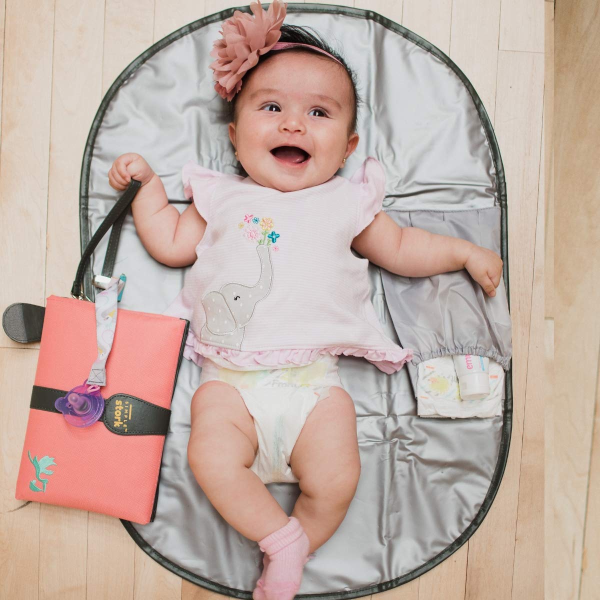 New SIMPLE STORK Portable Changing Pad - Large Foldable Travel Changing Station - Waterproof Baby Changing Mat - 28 x19 Inches