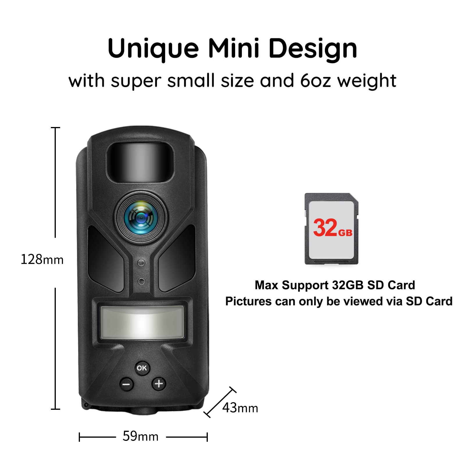OUTDOOR EXPERT 20MP Mini Trail Camera,1080P Hunting Trail Camera with No Glow 940nm Night Vision Motion Activated IP66 Waterproof,80ft Illumination Range Hunting Game Cam for Wildlife Monitoring