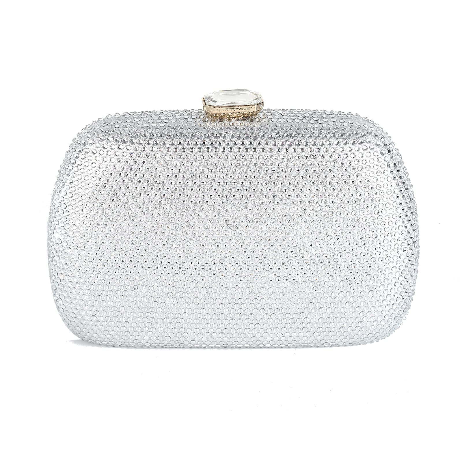 RAPENG Women's Evening Bag Rhinestones Glitter Clutch Wedding Bridal Purse Sparkle Cocktail Party Prom Handbag (silver)