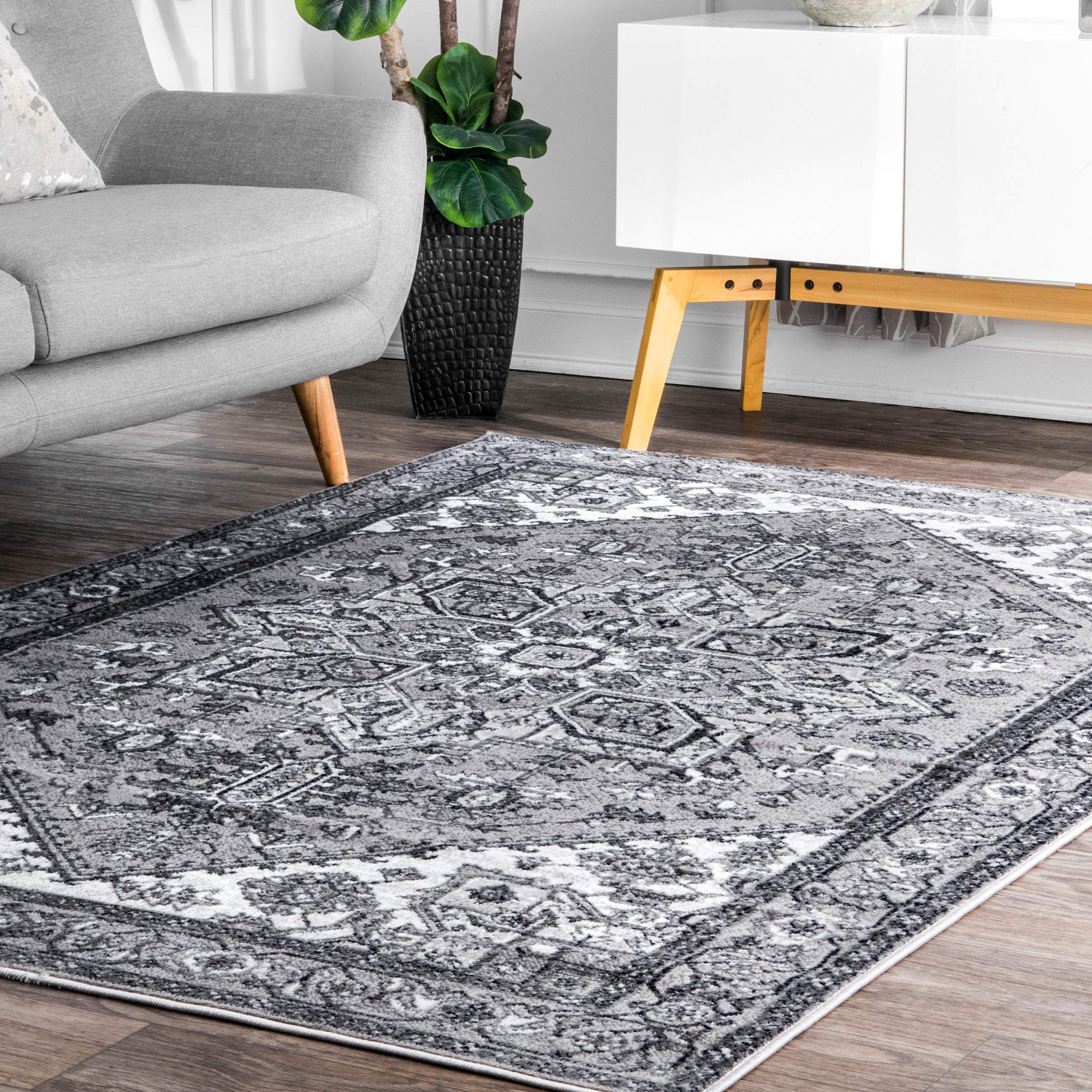 nuLOOM Transitional Medallion Sara Area Rug, 8x10, Grey