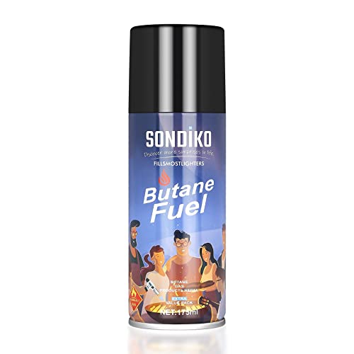 Sondiko Butane Torch and Fuel Refill, S400 with 170 ml Gas Included. Kitchen Torch Lighter Blow Torch with butane refill for BBQ, Creme Brulee, Baking.
