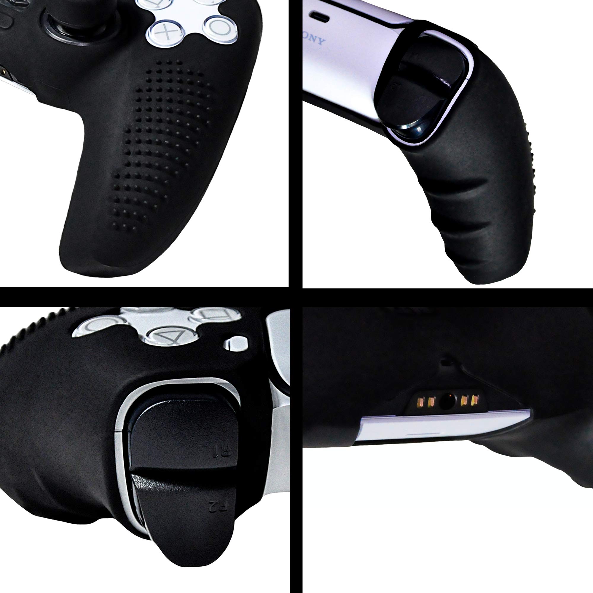 PS5 Controller Grip Cover, SKTN Anti-Slip Silicone Skin Protective Cover Case for Playstation 5 DualSense Wireless Controller with 4 Thumb Grip Caps