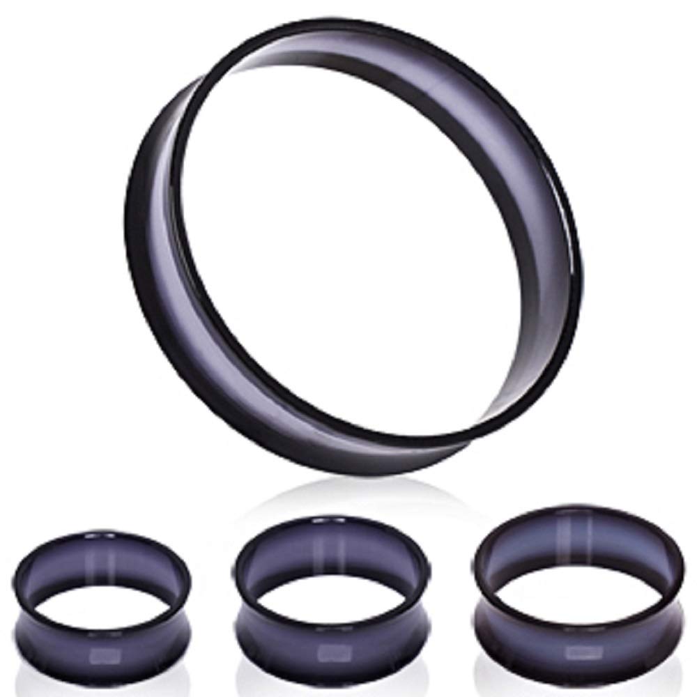 Pierced Owl Black UV Acrylic Thin-Walled Double Flared Tunnel Plug Gauges, Sold as a Pair (19mm (3/4"))