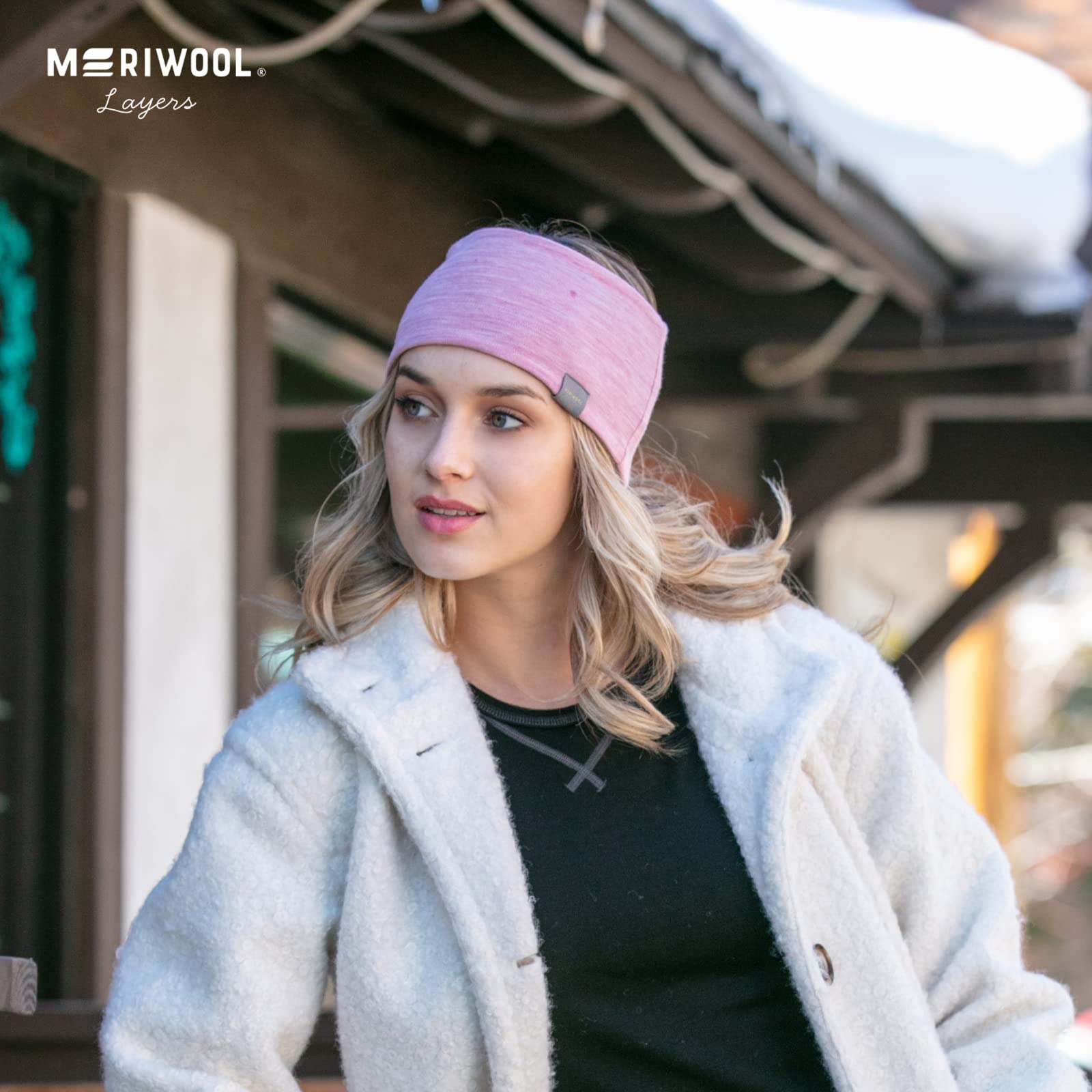 MERIWOOL Lightweight Reversible Merino Wool Headband for Women and Men