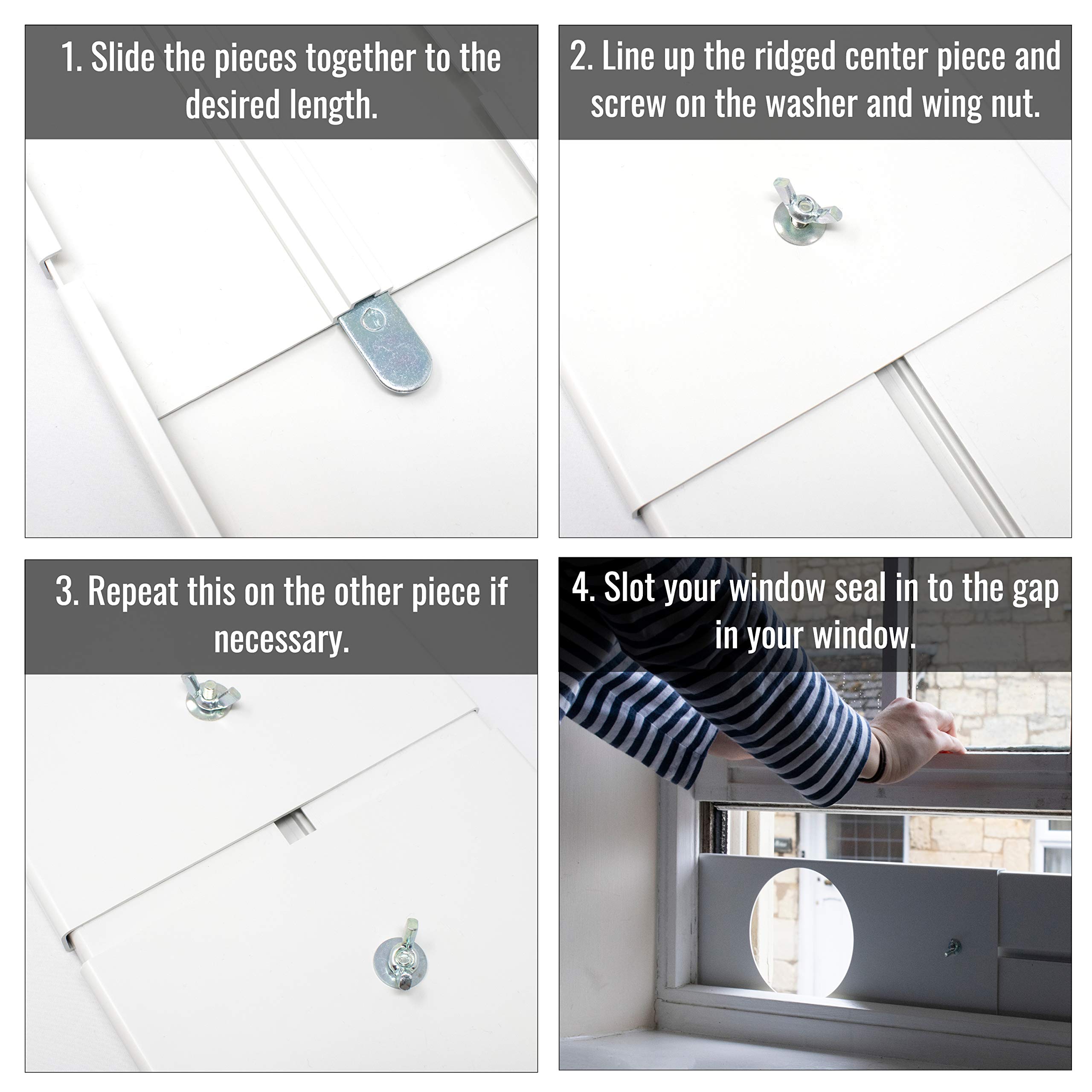 Portable Air Conditioner Window Kit | AC Window Kit Seal For AC Hose With 5.9" Diameter | Window Vent Kit With Air Conditioner Window Exhaust Panel | Sliding Window Casement With Window Duct Adapter
