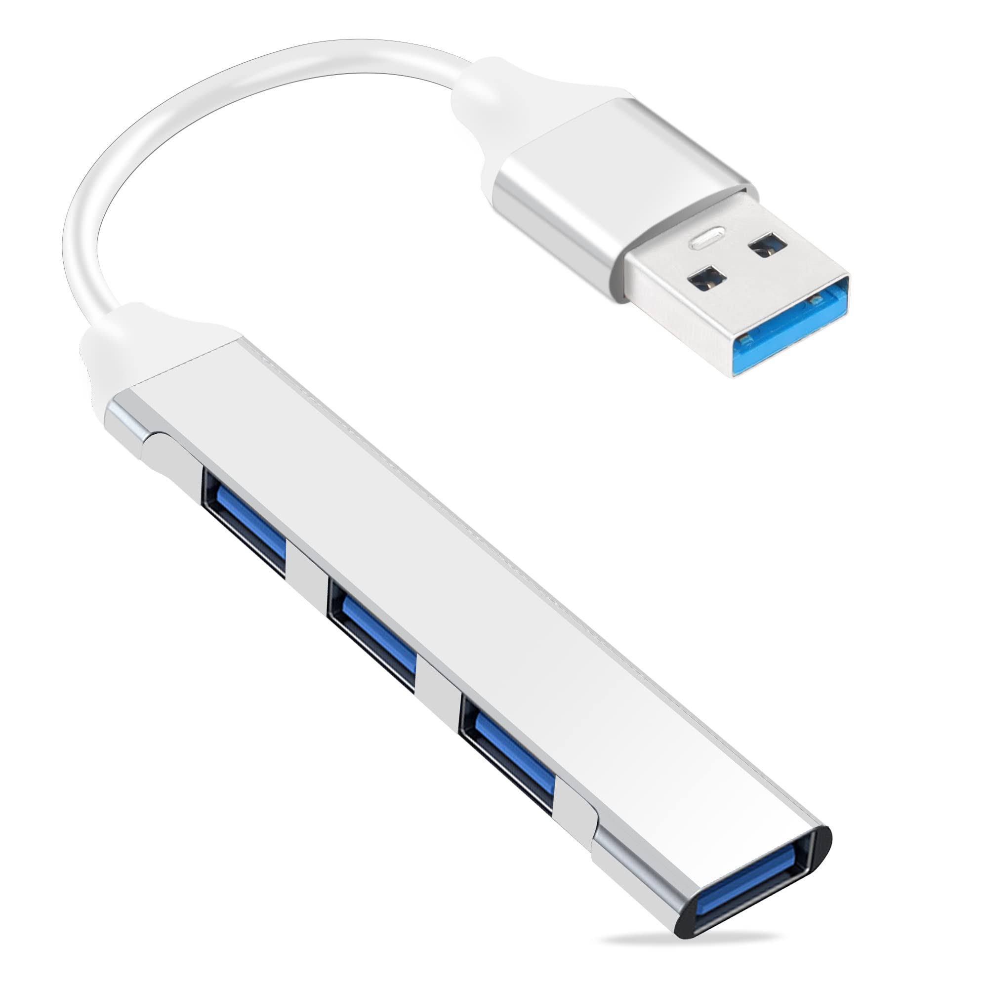 YAODHAOD Mini USB Hub Extensions,Aluminum 4 Port USB 3.0/2.0 5Gbps High-Speed Data Transmission USB Port Splitter Ultra-Slim USB Data Hub Portable for MacBook Pro Air HP XPS (USB A)