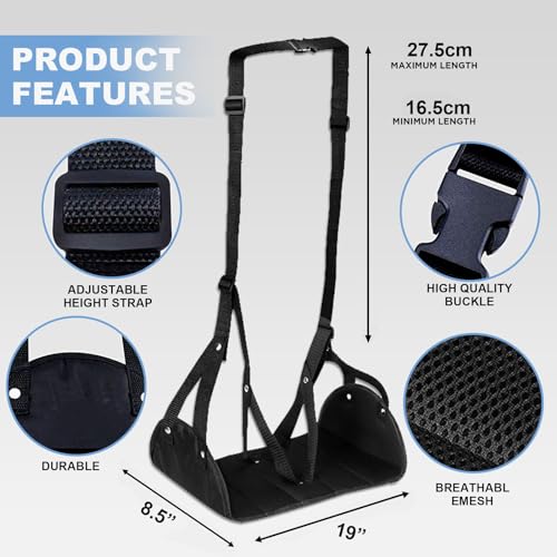 Portable Airplane Foot Rest Foot Hammock -Upgraded Ergonomic Adjustable Airplane Travel Essentials,Long Flight Essentials to Relax Your Feet Helps to Prevent Swelling and Soreness