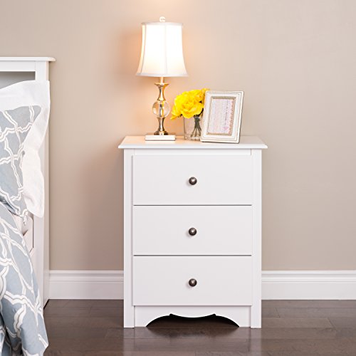 Prepac Monterey Nightstand, Tall 3-Drawer, White & PREPAC White Monterey Tall 6 Drawer Chest