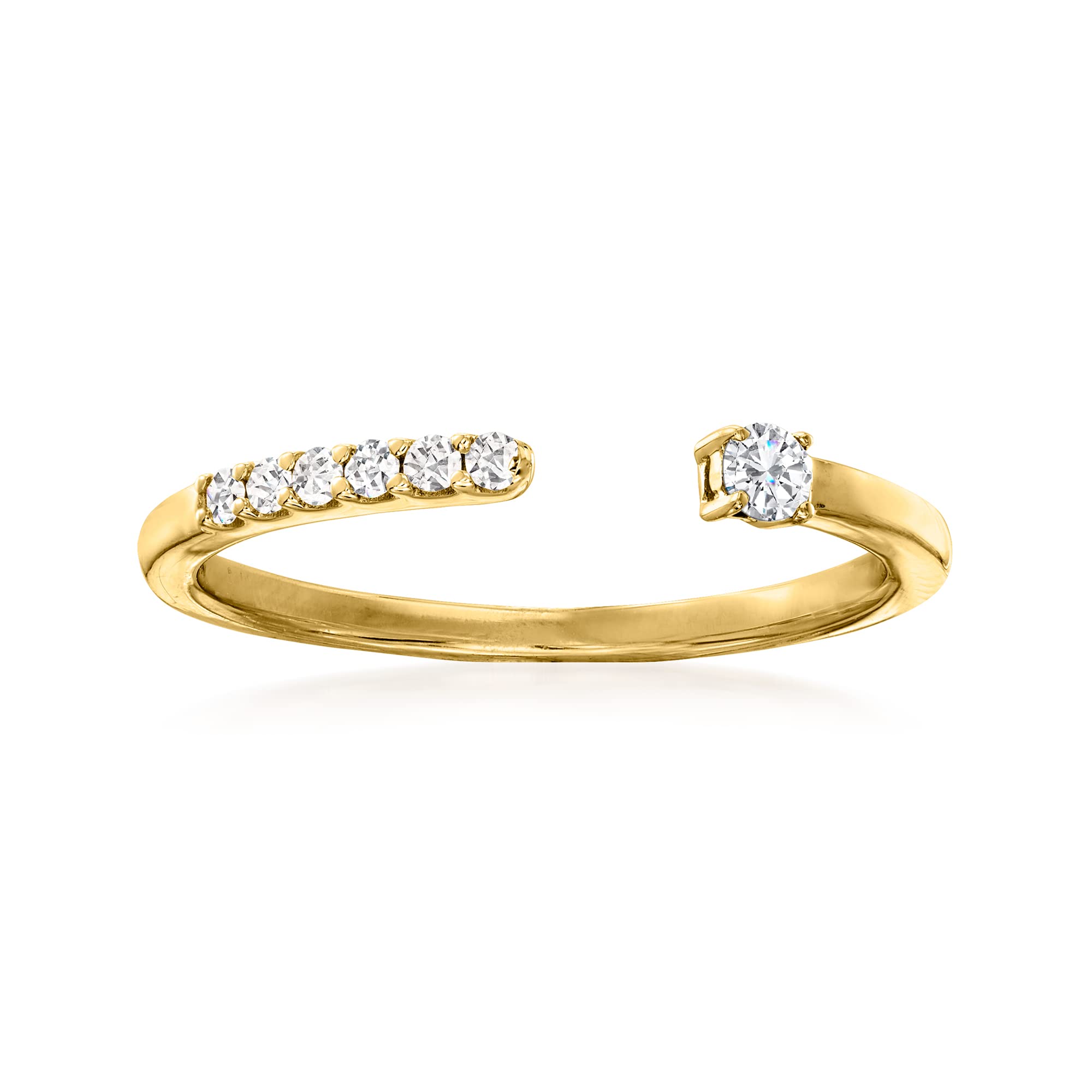 RS Pure by Ross-Simons 0.12 ct. t.w. Diamond Open-Band Ring in 14kt Yellow Gold. Size 8