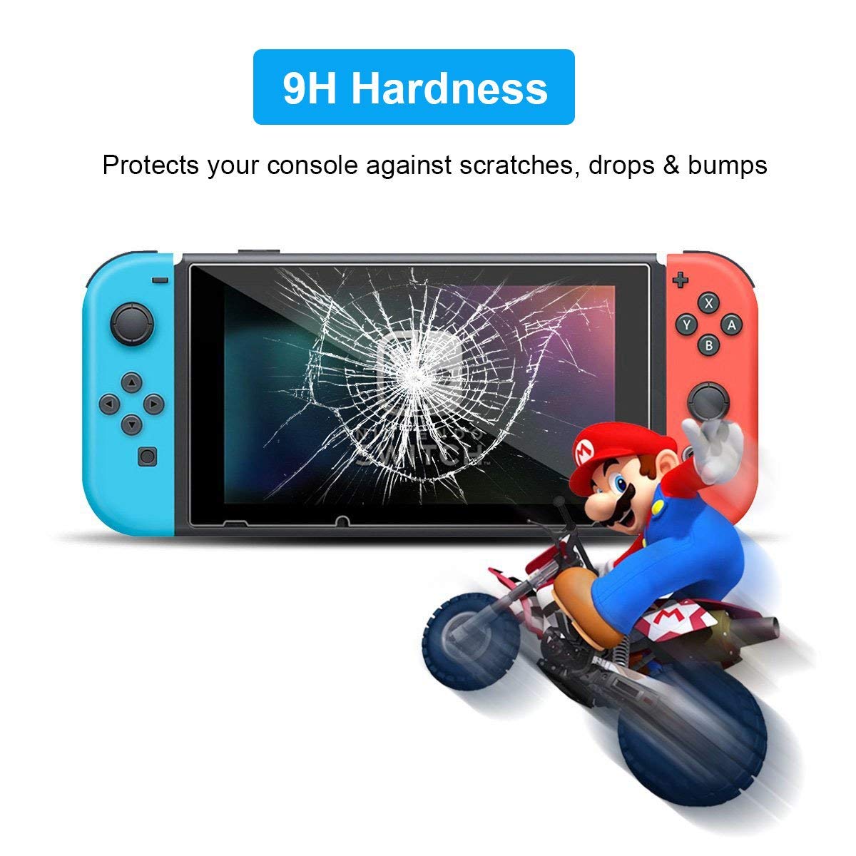 Pokanic [2 Pack] Compatible with Nintendo Switch 2017 Screen Protector Tempered Glass, Transparent HD Clear Anti-Scratch Screen Protector, Bubble Free, Dock-able, Easy Installation, Film Switch 2017