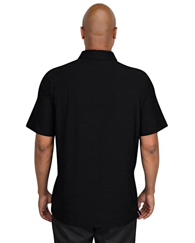 Three Sixty Six Golf Shirts for Men - Dry Fit Short-Sleeve Polo, Athletic Casual Collared T-Shirt Pure Black