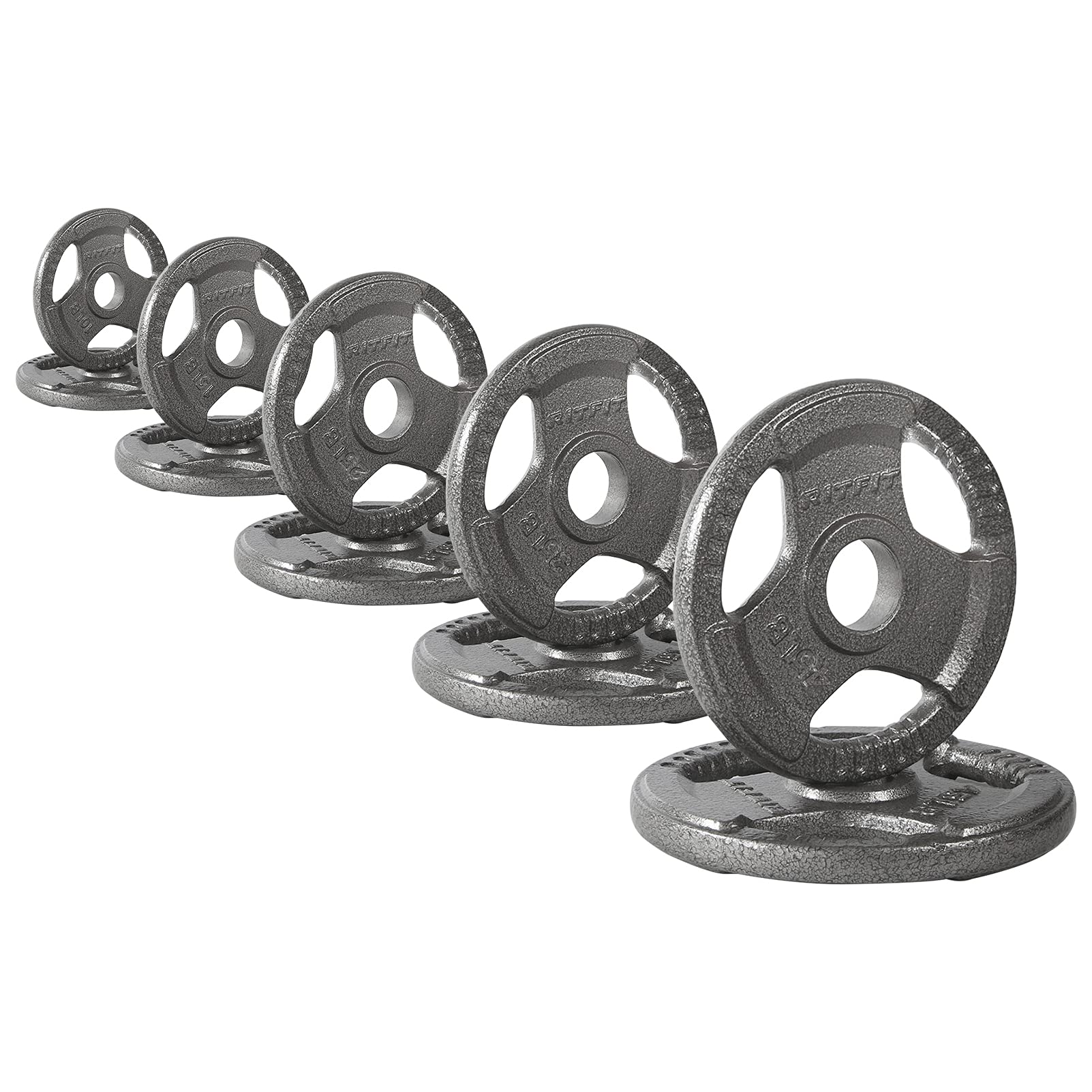 RitFit Olympic Weights Set with 7ft Olympic Barbell for Muscle Toning, Strength Building, Weight Loss - Multiple Choices Available (340LBS Grip Plates Set)