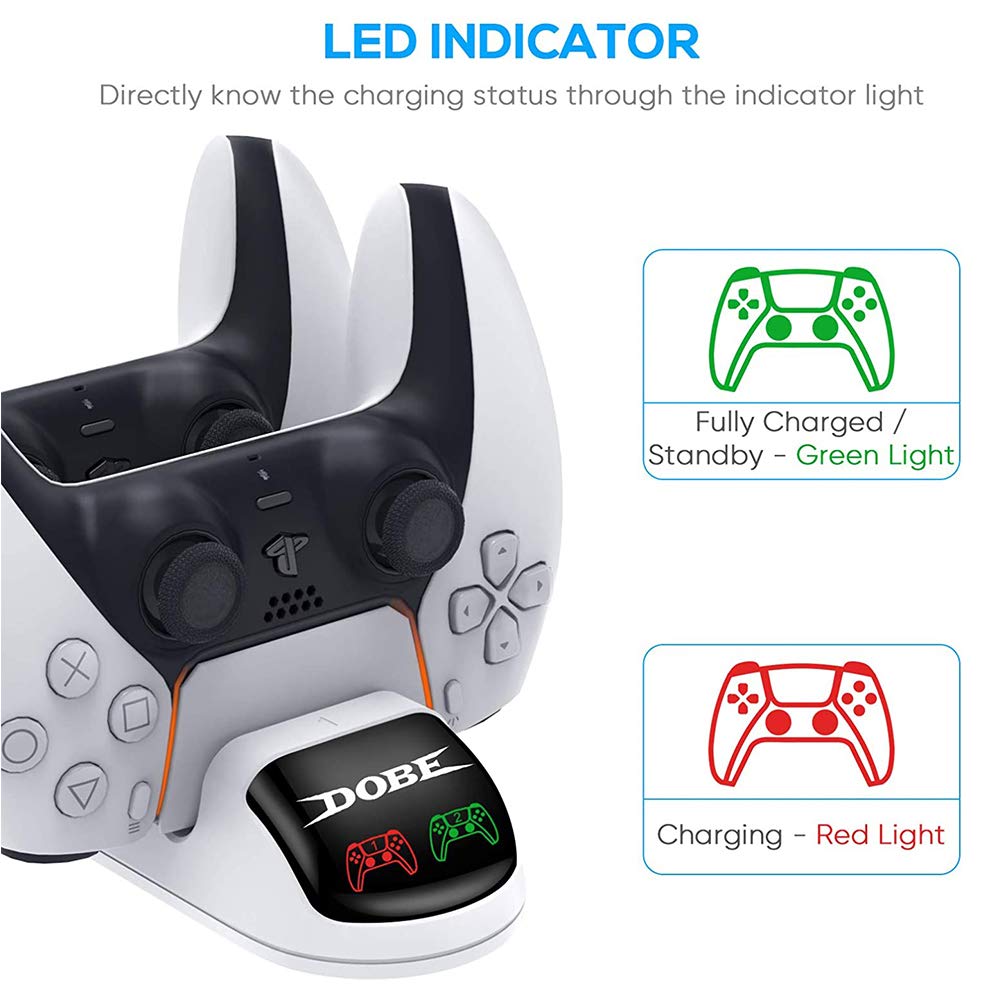 PS5 Controller Charger,Fast Dual USB PS5 Charging Controller Charging Station for Playstation 5 Controller