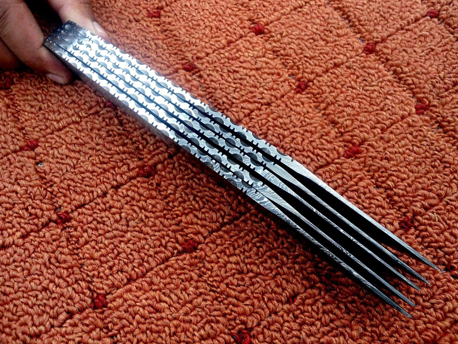 LOT OF 5 PIECES HAND FORGED DAMASCUS STEEL FULL TANG KNIFE BLANK BLADE KNIFE MAKING SUPPLIES