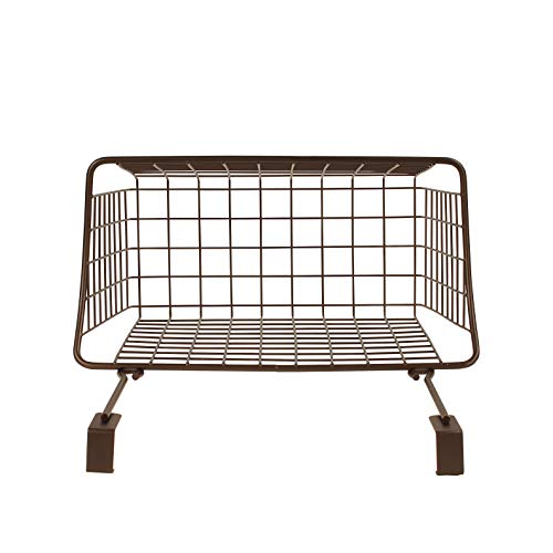Spectrum Grid Over The Cabinet Wire Storage Basket Large (Bronze) - Organizer for Bathroom, Kitchen, Under Sink, Pantry, Hair Tools, & More