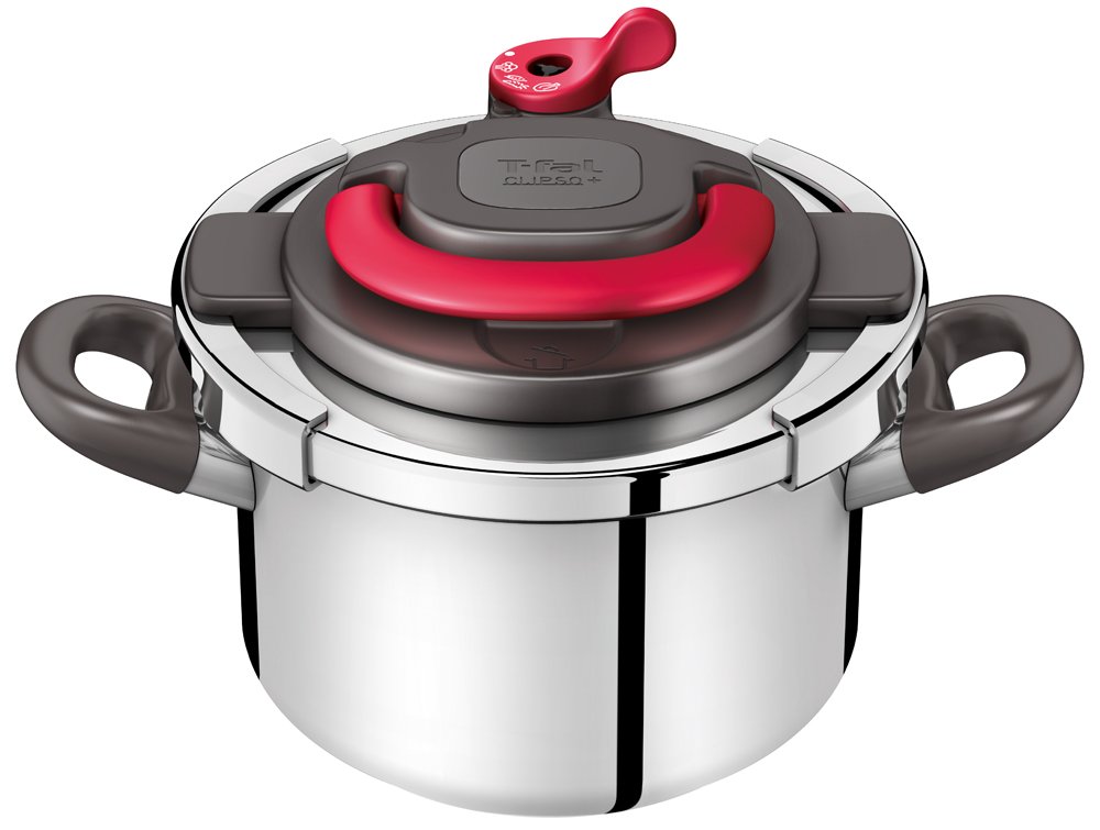 T-fal pressure cooker"Kuripuso arch" one-touch opening and closing IH corresponding paprika Red 4L P4360432