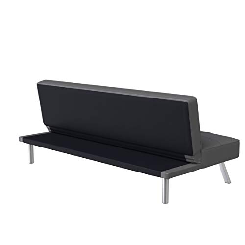 Serta Rane Vegan Leather Futon, 66.1" W x 33.1" D x 29.5" H, Dark Gray