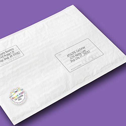 Rainbow Banner Thank You for Shopping Small Customer Appreciation Sticker Labels for Small Businesses, 60 1.5" Circle Stickers by AmandaCreation, Great for Envelopes, Postcards, Direct Mail, & More!