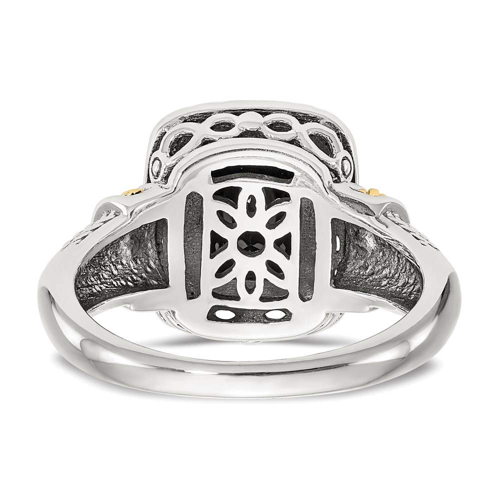 Shey Couture Sterling Silver with 14K Accent Antiqued Black Onyx Ring QQTC1130-7