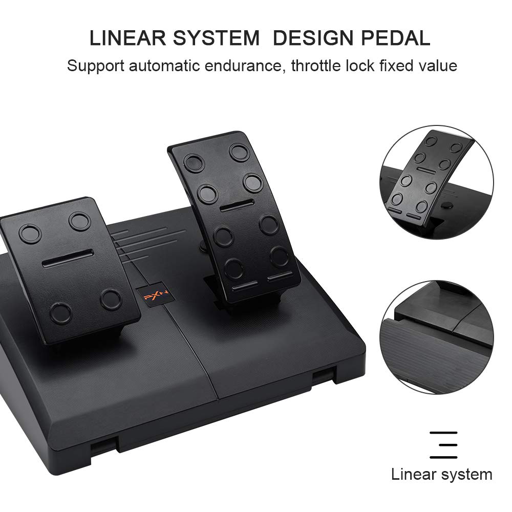 PXN PC Racing Wheel, V3II 180 Degree Universal Usb Car Sim Race Steering Wheel with Pedals for PS3, PS4, Xbox One, Xbox Series X/S, Nintendo Switch (Black)