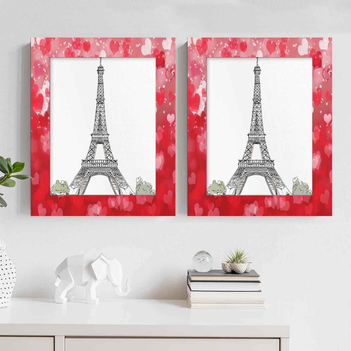 POFATO Shiny Red Heart11x14 Picture Frame Wood Photo Frame for Tabletop Display Wall Mount Picture Frame Display 11 x 14 Inch Photo Wall Decor Home Gift Frames