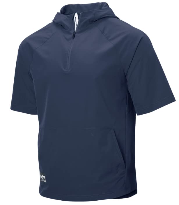 Rawlings Men's Standard Adult Color Sync Short Sleeve Jacket, Navy, Medium