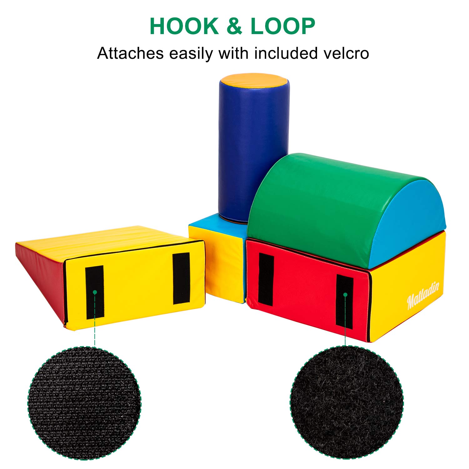 Matladin Indoor Safe Soft Foam Climber 5-Piece Sets, Beginner Toddler Climber with Slide Ramp Indoor Climbing Toys for Toddlers Kids and Children