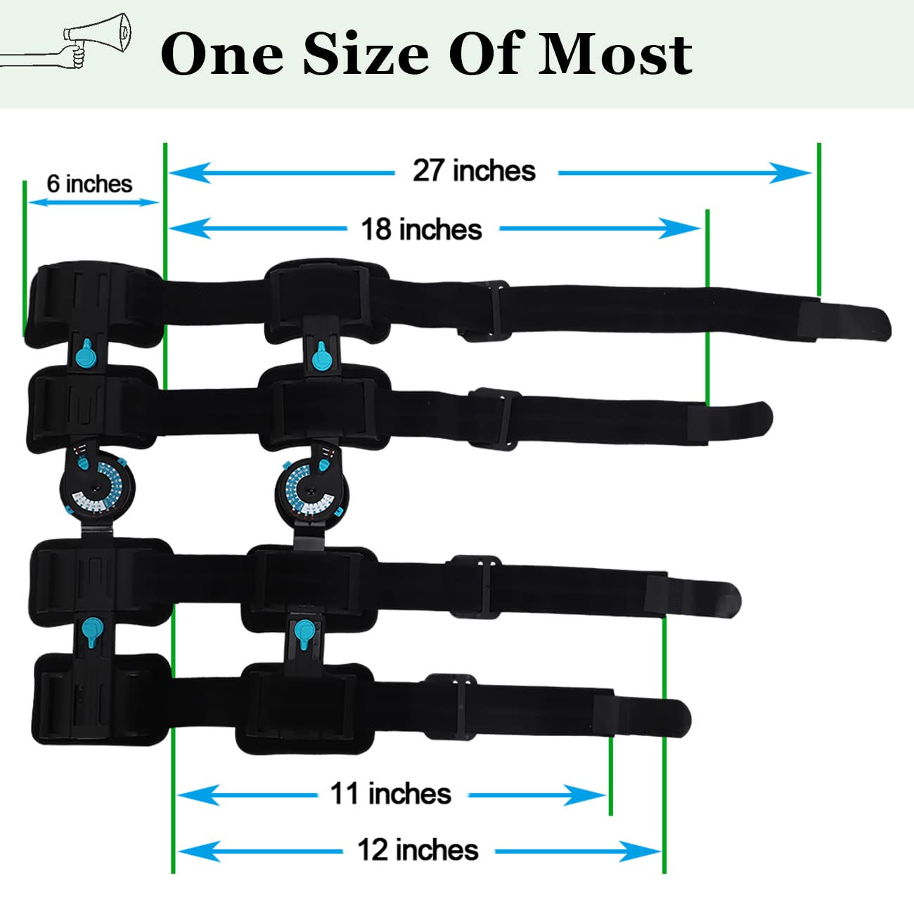 Orthomen Hinged Post Op Knee Brace, Adjustable ROM Leg Stabilizer Recovery Immobilization After Surgery - Medical Orthopedic Guard Protector Immobilizer Brace for Injury, Universal