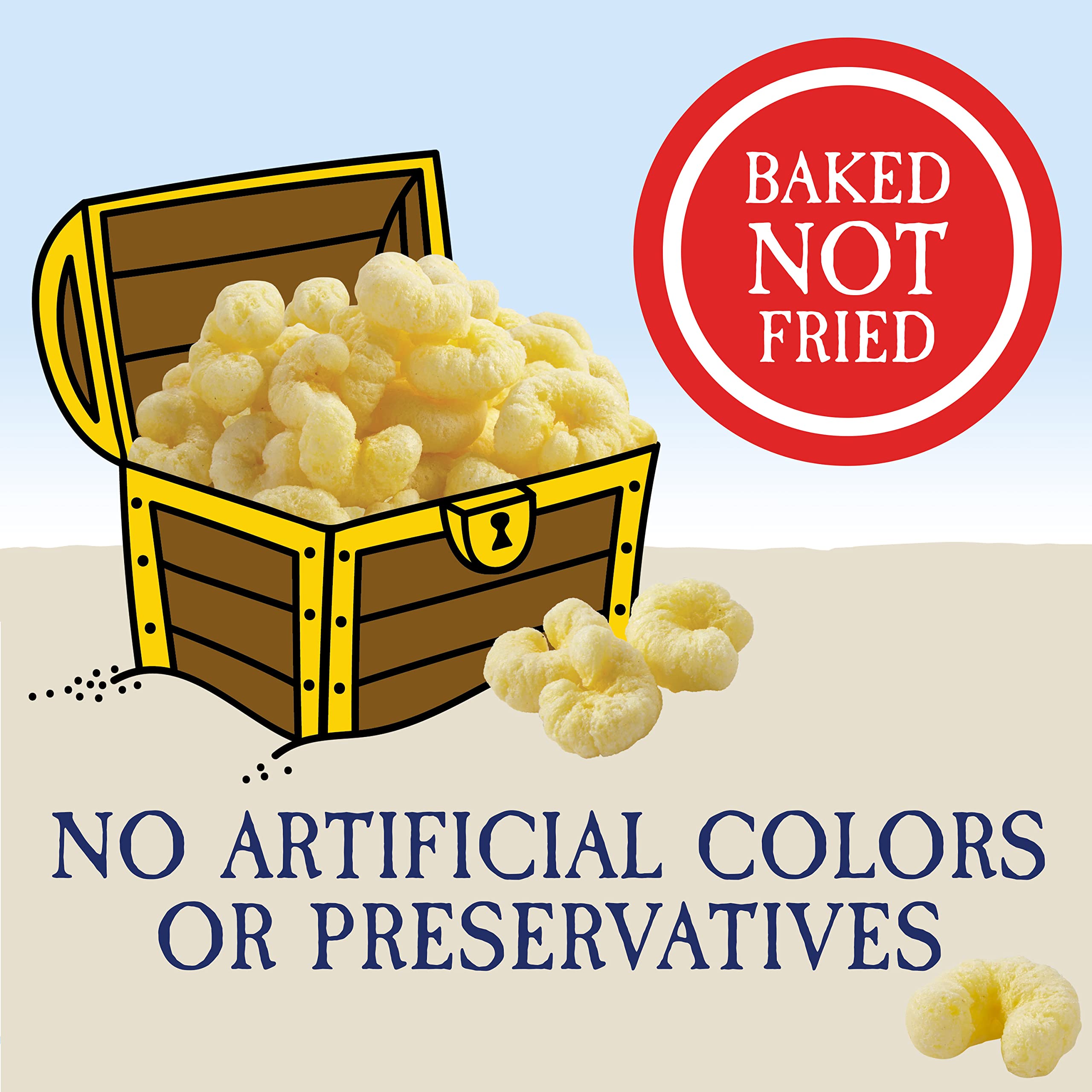 Pirate's Booty Crunch Attack, White Cheddar Cheese Puffs, Gluten Free, Crunchy Snack for Kids, 8oz Grocery Size Bag