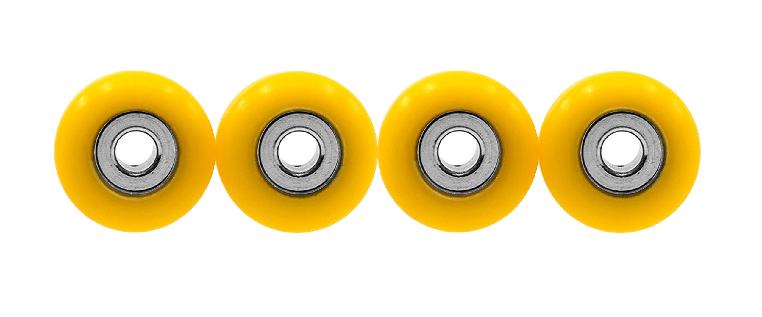 Teak Tuning Eco 85D CNC Poly Fingerboard Wheels - Street Shape, 7.5mm Dia., 5mm Wide - Yellow Colorway