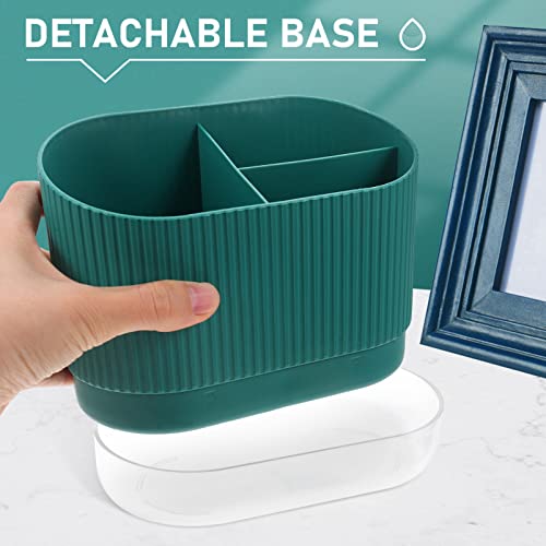 PATKAW Kitchen Utensils Kitchen Utensil Holder Countertop Utensil Organizer Desktop Chopstick Caddy 3 Compartment Flatware Basket Silverware Storage Container for Home Restaurant Utensils