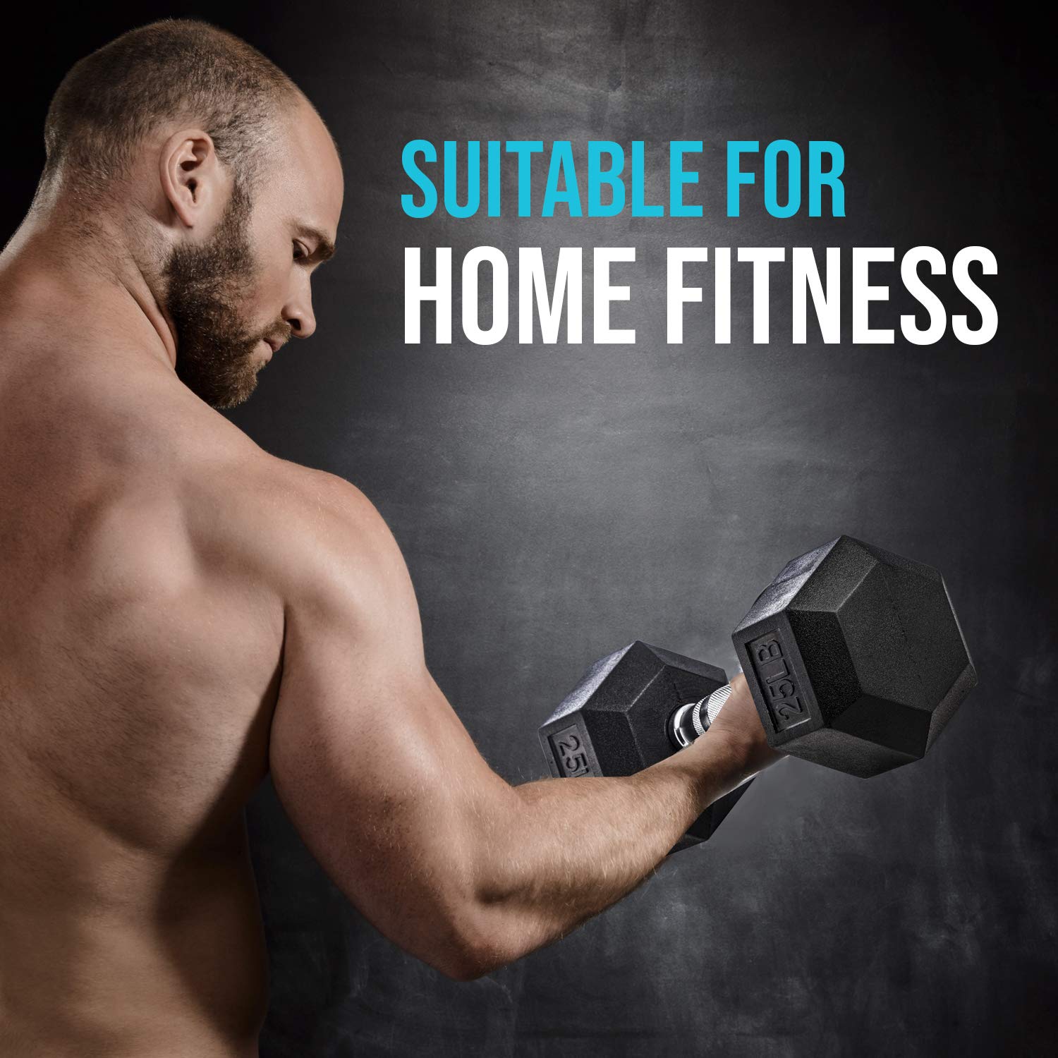ProBrand Weights Dumbbells Set, 6 Rubber Hex Dumbbell Set with Rack, Free Weights Dumbbell Sets for Home Gym, Weight Set for Men, Dumbbellsweights Set