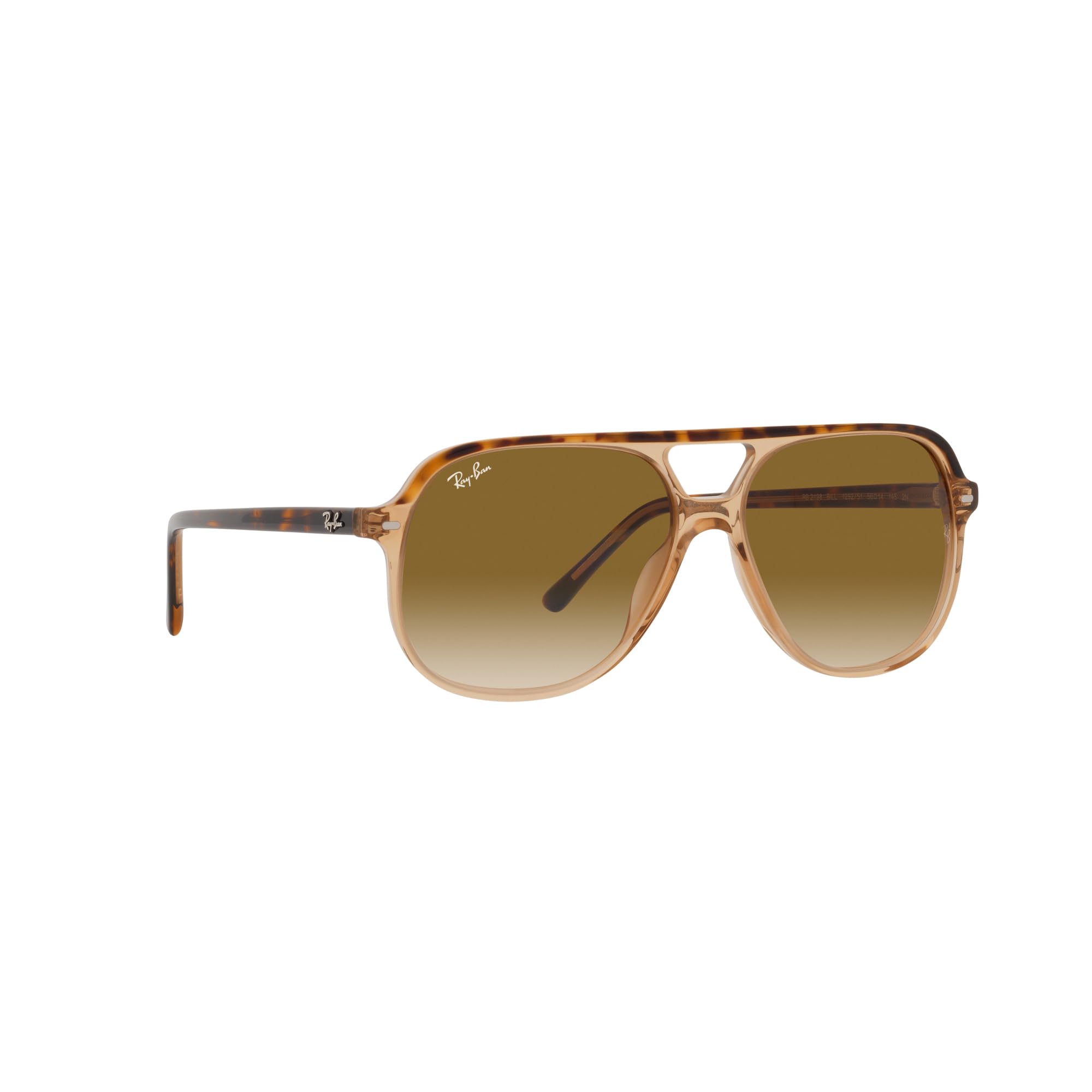 Ray-Ban RB2198F Bill Low Bridge Fit Square Sunglasses, Havana On Transparent Brown/Clear Gradient Brown, 60 mm