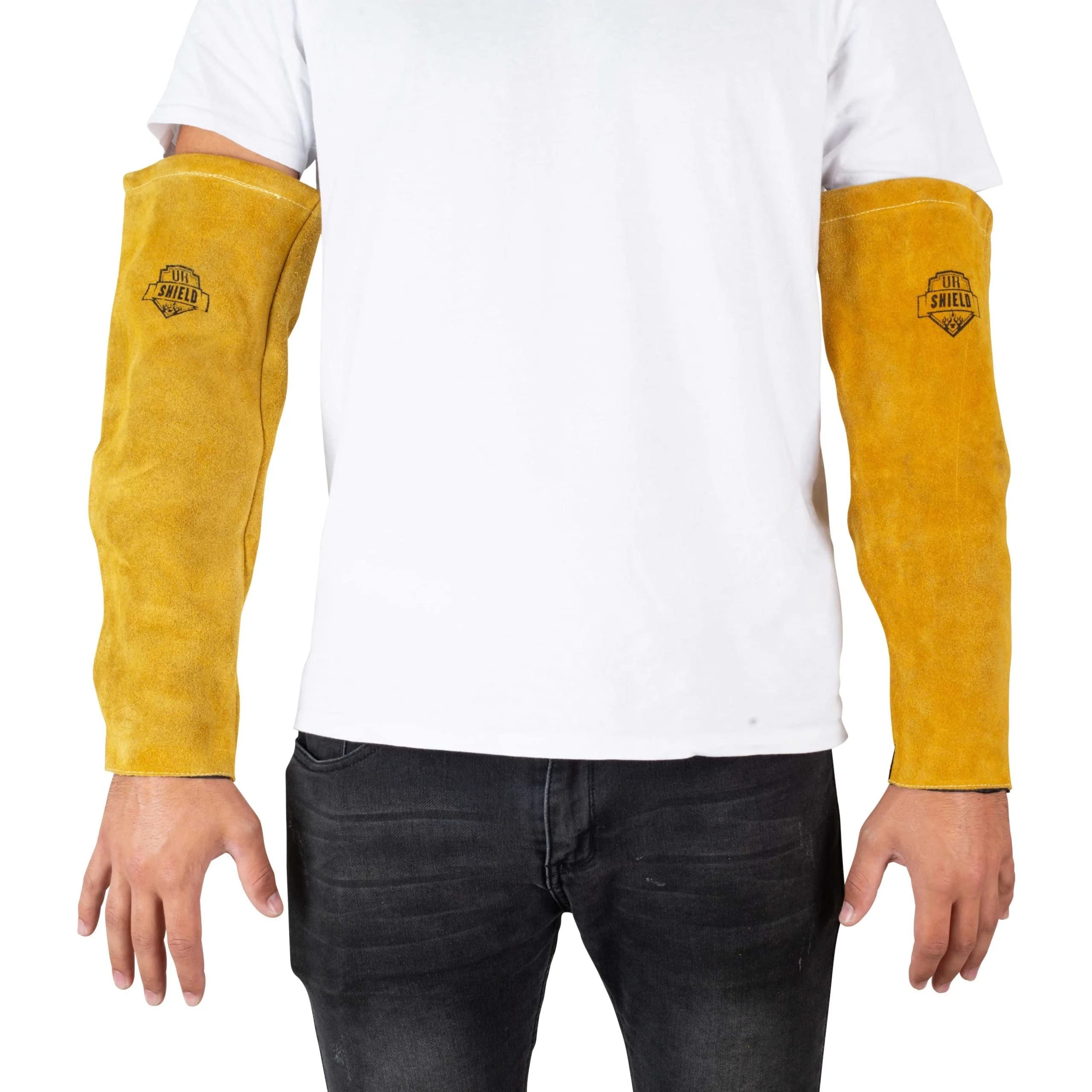 Ur Shield Leather Welding Work Sleeves- Fire Resistant Arm Protection - Flame Resistant Sleeves For Welders - Welding Sleeves