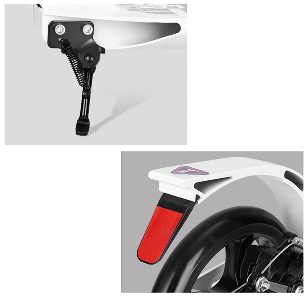 NAN Two-Wheeled Adult Scooter, Double Shock Absorber + Hand Brake Non-Electric Folding Scooter (Color : White)