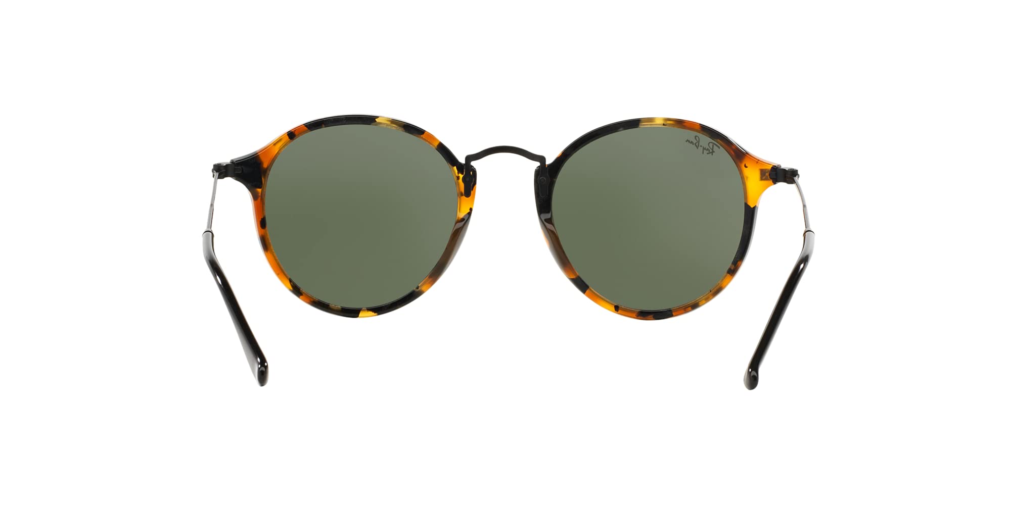 Ray-Ban RB2447 Round Sunglasses + Vision Group Accessories Bundle (Spotted Black Havana/Crystalgreen (1157), 49, Millimeters)