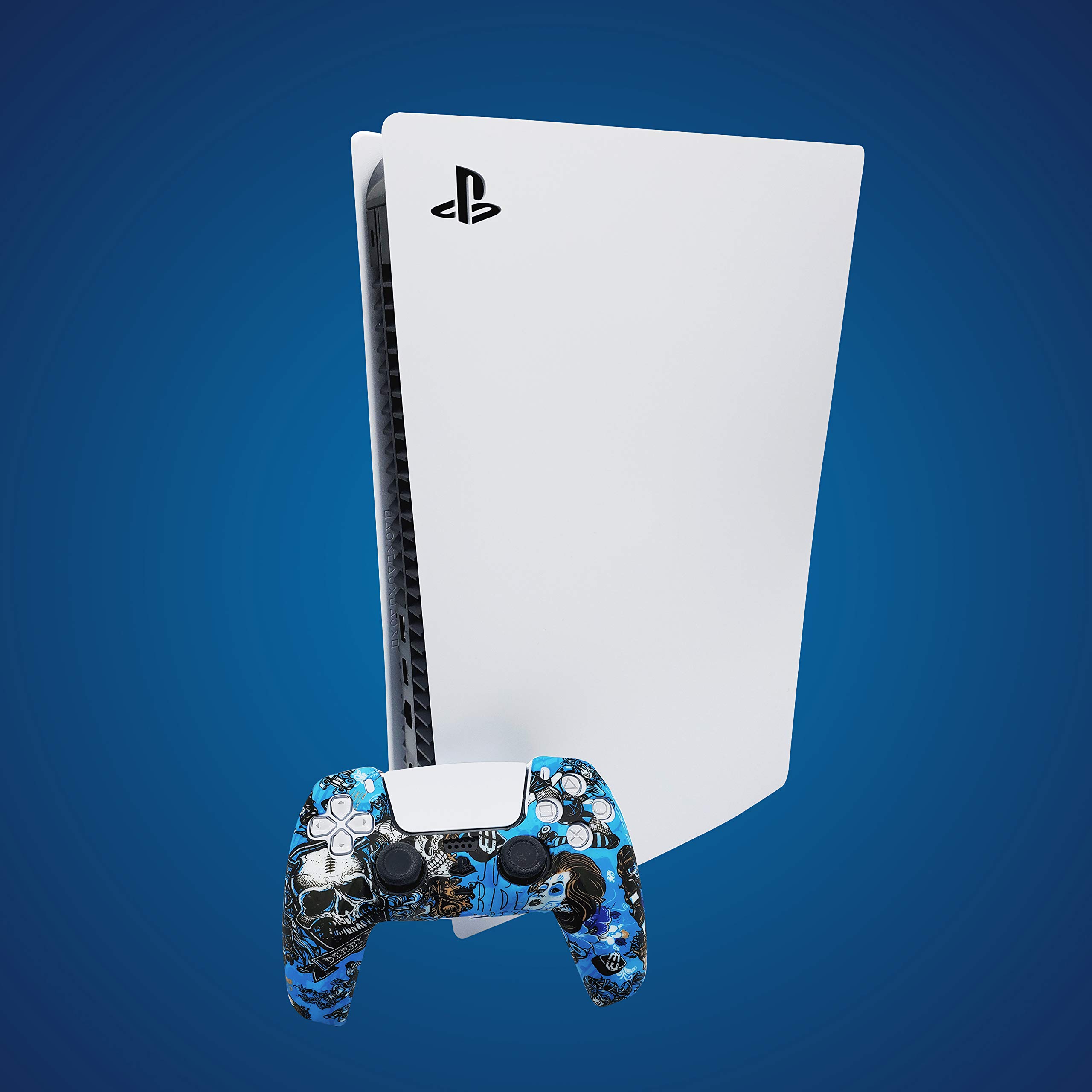 PS5 Silicone Gel Grip Controller Cover Skin Protector (ps5 Blue Cartoon) Compatible for Sony Playstation 5, Compatible for Playstation 5 Accessories, Wireless Controller Protector Covers, PS5 Skin
