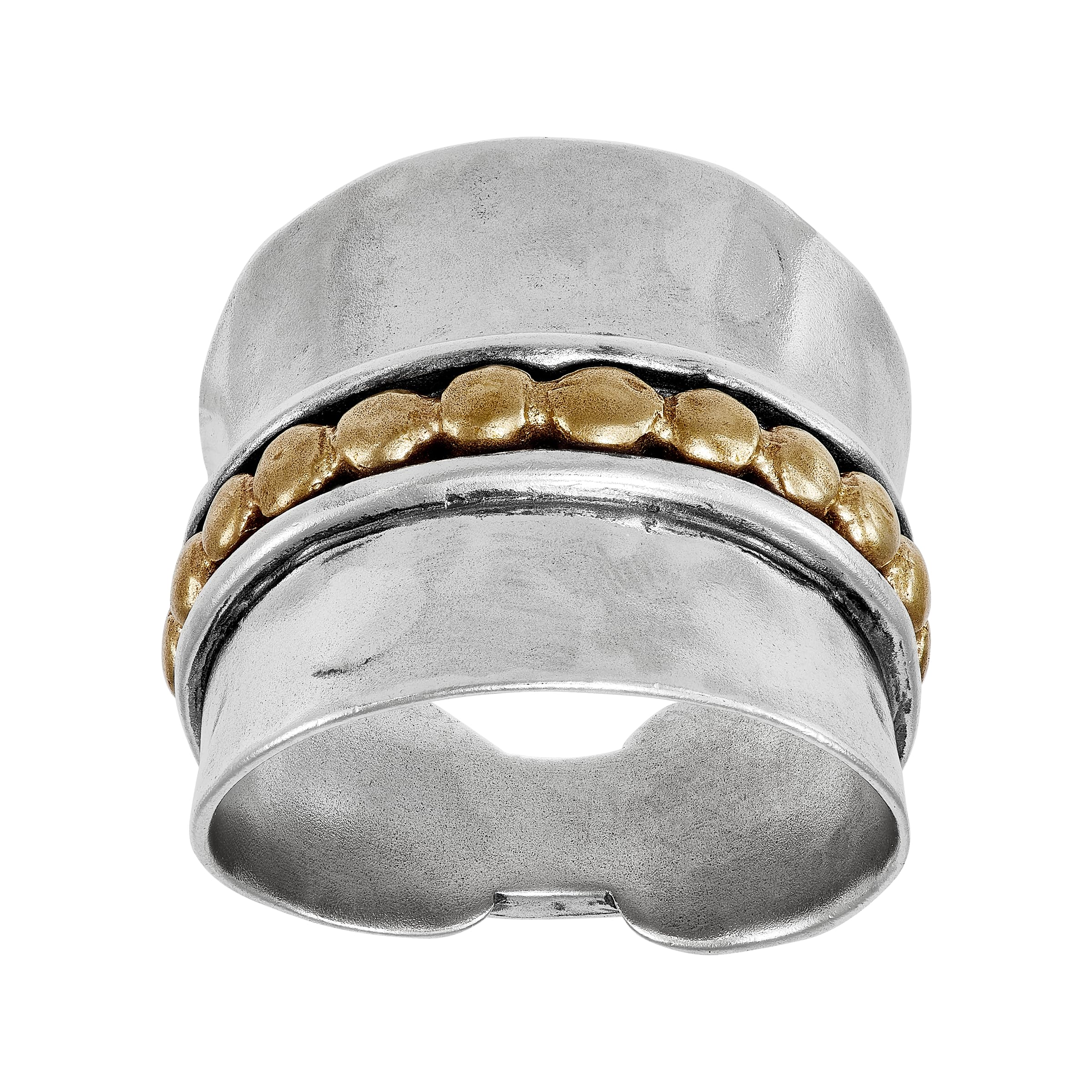 Silpada 'Golden Dotted Line' Sterling Silver and Brass Ring, Size 10, Size 10
