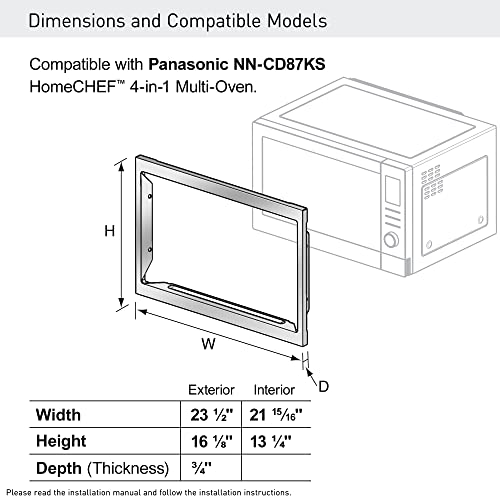 Panasonic 24-inch Microwave Trim Kit, Stainless Steel, for use with 1.2 cu ft NN-CD87KS Panasonic Microwave Oven β NN-TK81KCS