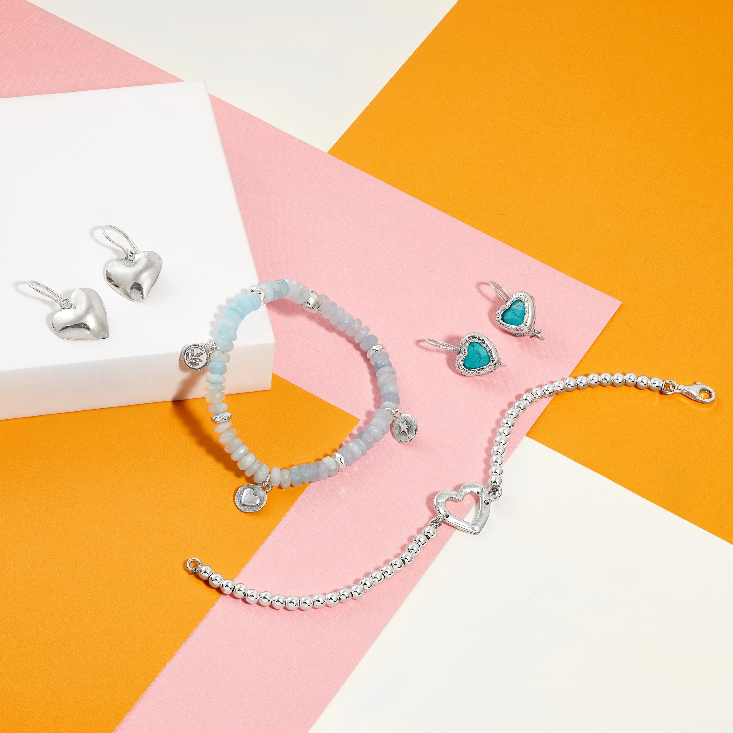 Silpada 'Beads From the Sea' Sterling Silver Aquamarine and Hematite Bracelet, 7.5"