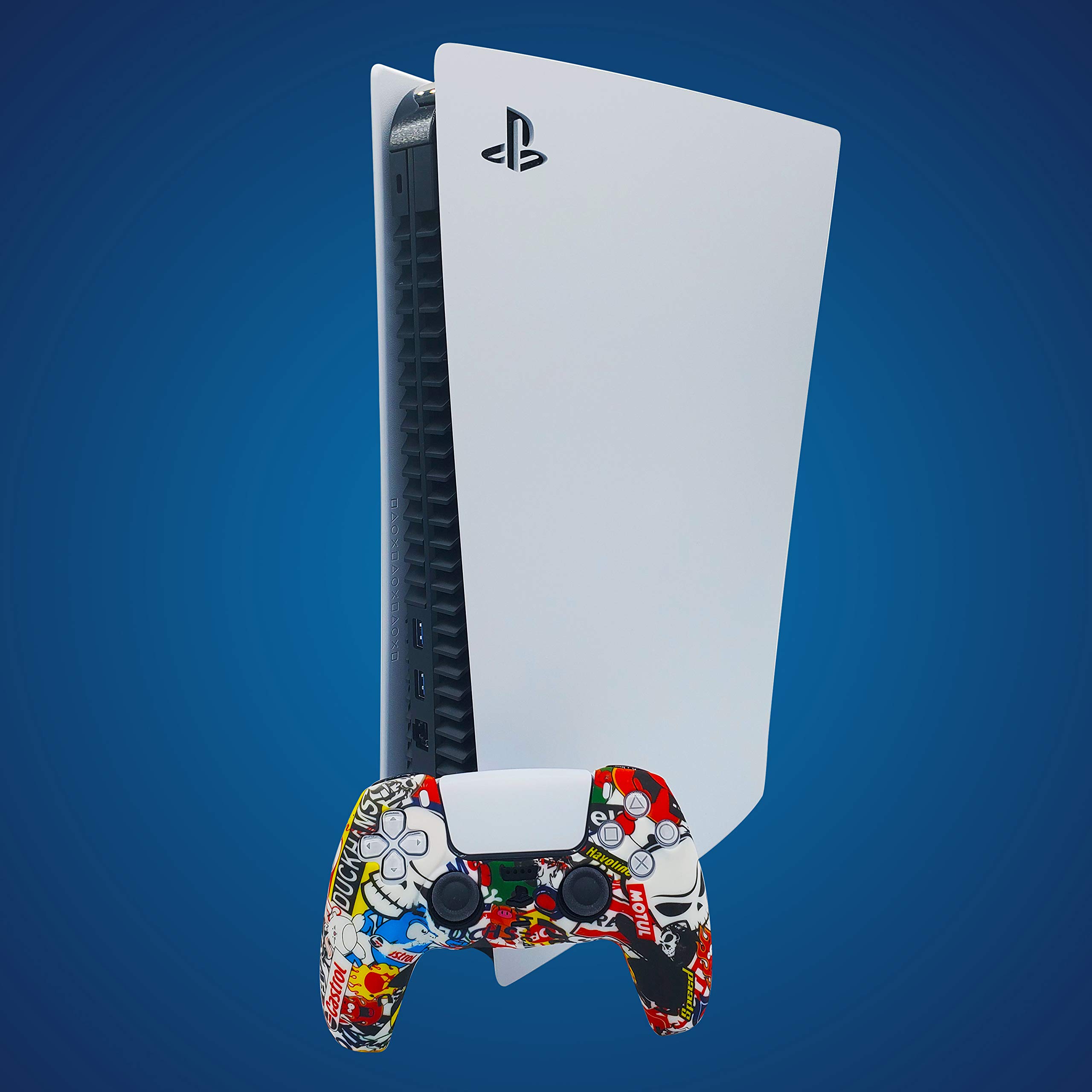 PS5 Silicone Gel Grip Controller Cover Skin Protector (ps5 Brand) Compatible for Sony Playstation 5, Compatible for Playstation 5 Accessories, Wireless Controller Protector Covers, PS5 Skin