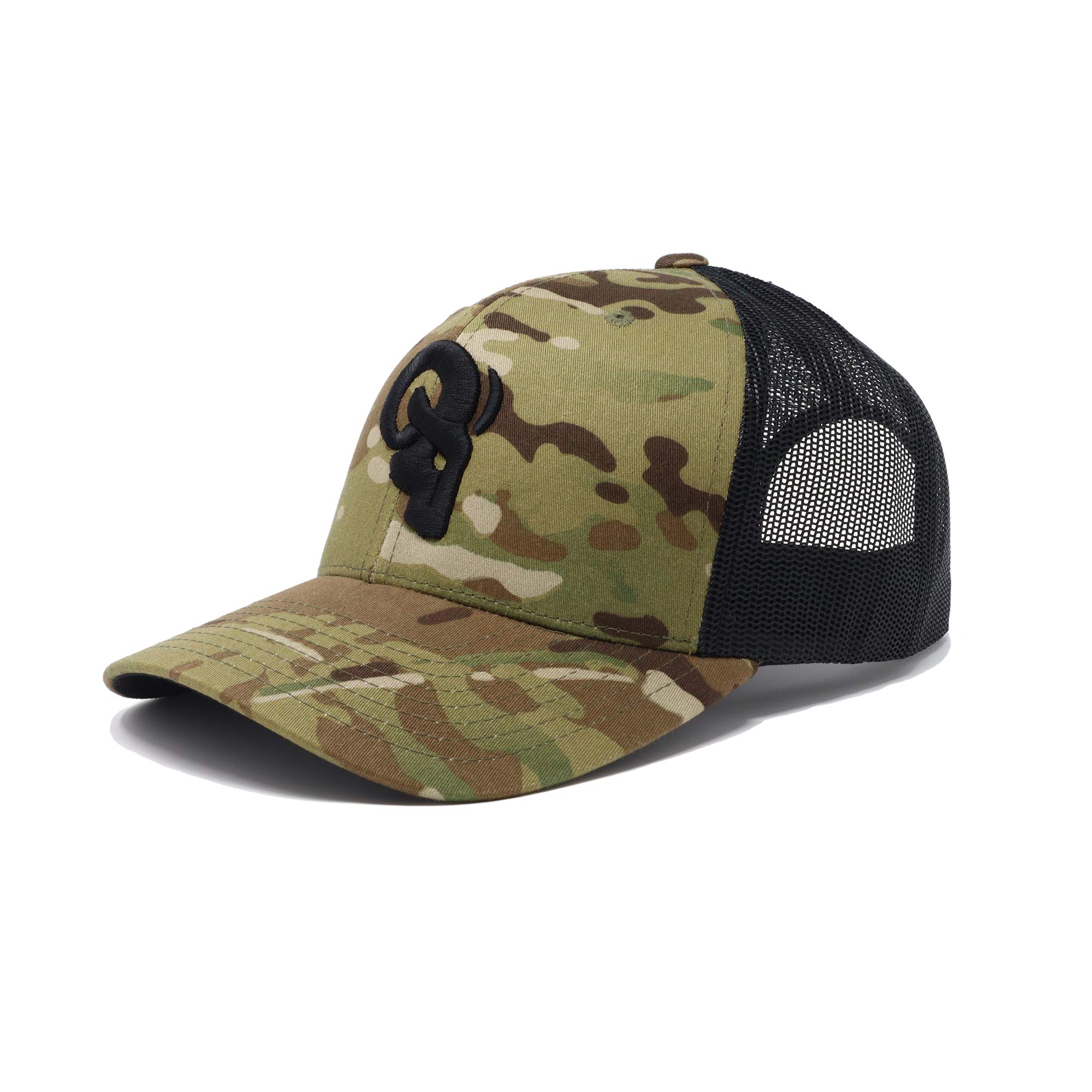 RAM ADVANTAGE Trucker Hat | Mesh Two Tone Snapback Cap Premium Quality Durable Comfortable Fit Blue/White