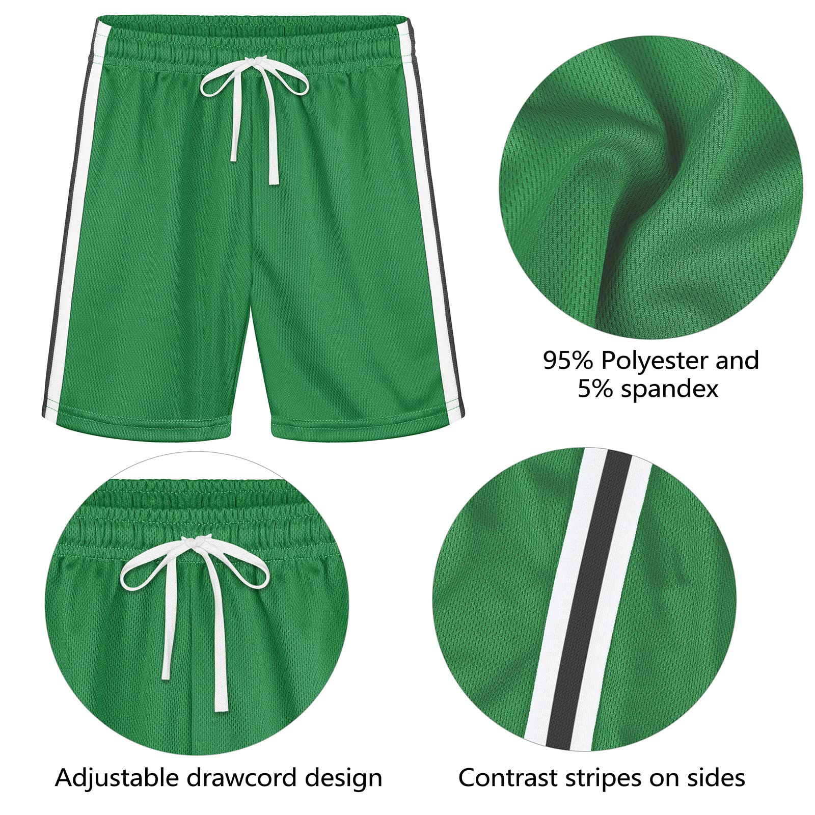 Resinta 4 Pack Toddler Boy Mesh Active Shorts Quick Dry Athletic Performance Basketball Soccer Shorts for Kids