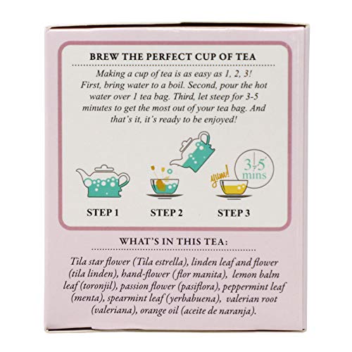 Tadin Tea Seven Blossoms Tea with Linden Flowers Valerian Root, Caffeine - Free, 24 Count (Pack of 3)