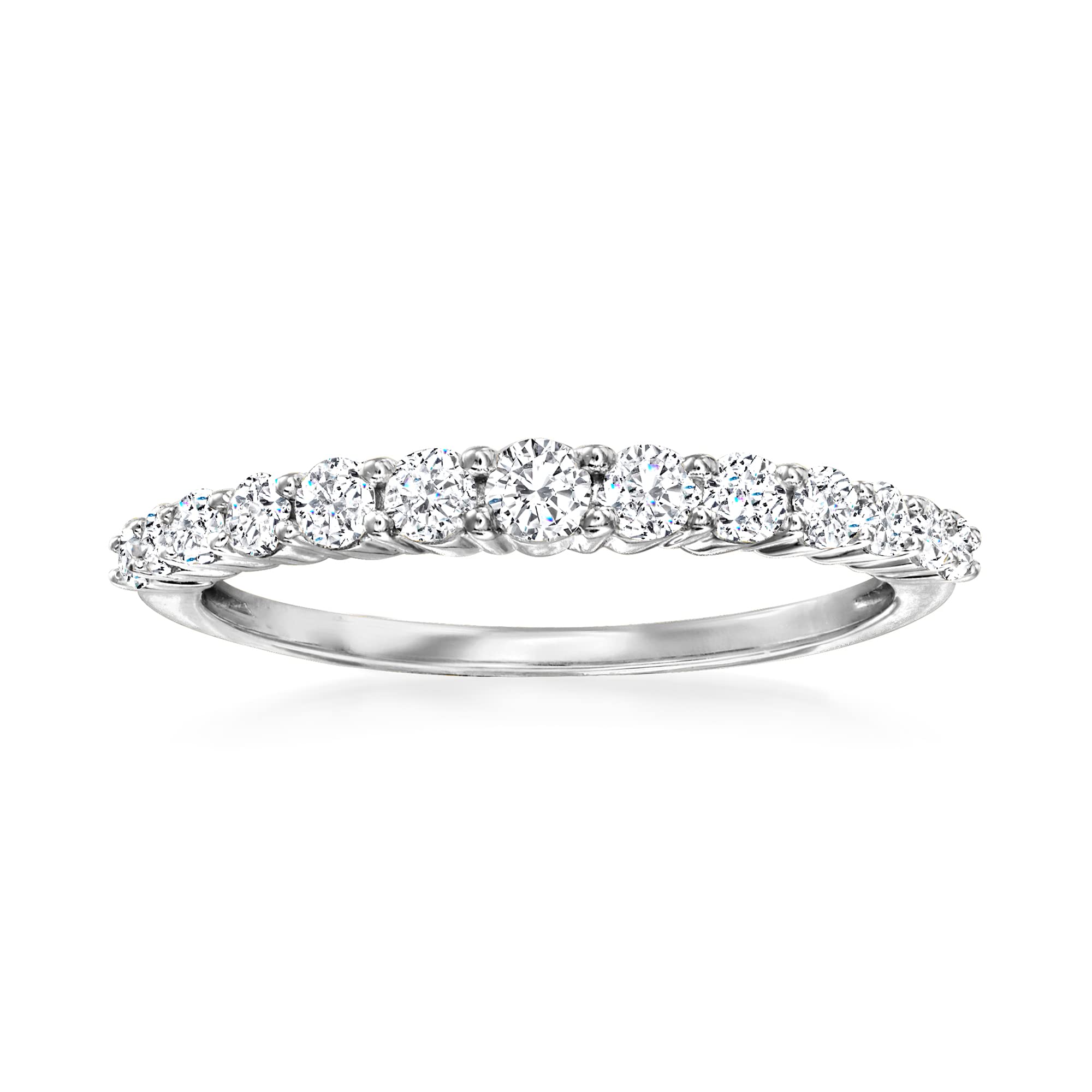 Ross-Simons 0.50 ct. t.w. Diamond Graduated Ring in 14kt White Gold. Size 9