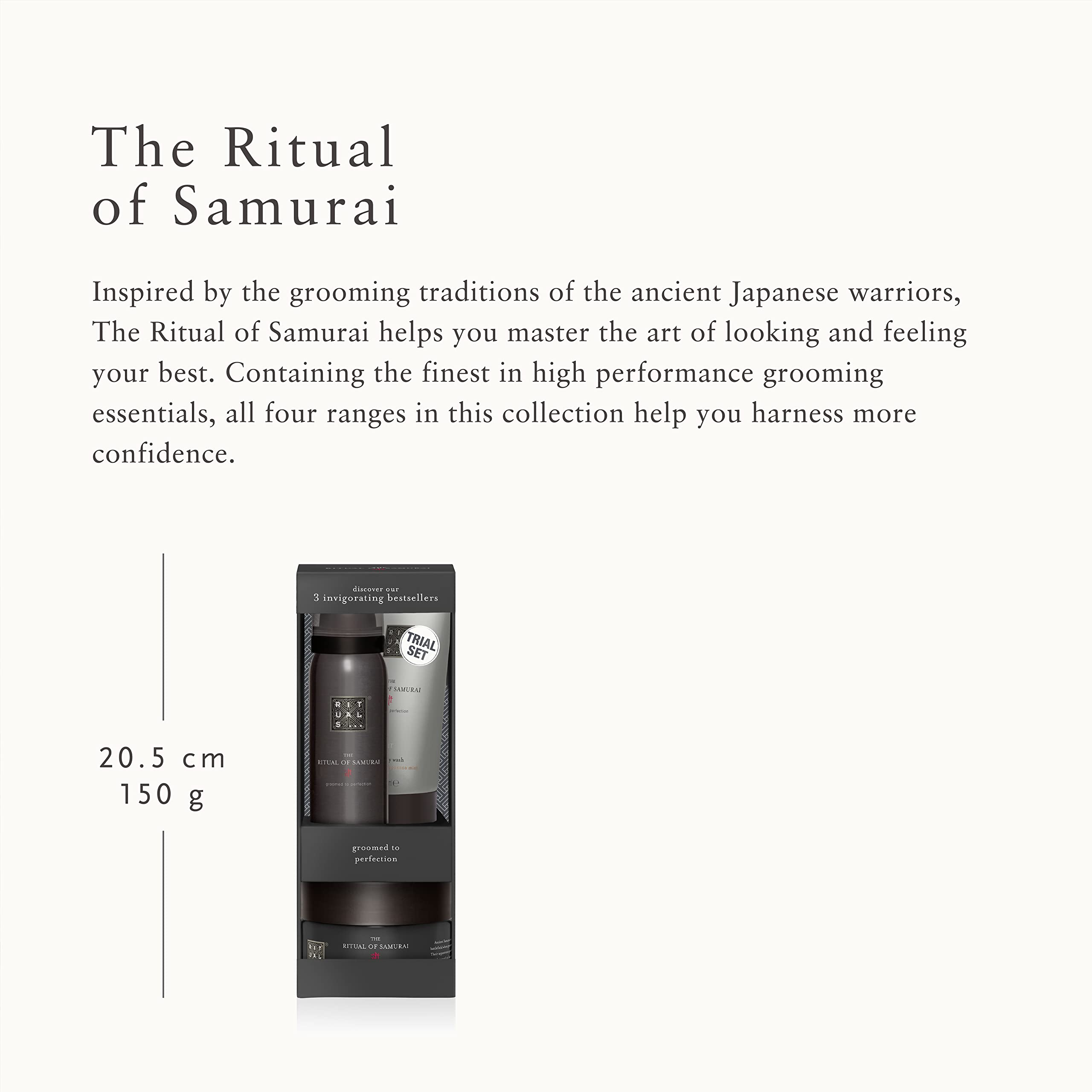 RITUALS Samurai Classic Invigorating Discovery Set for Men - Foaming Shower Gel, Hair & Body Wash & Shaving Cream with Bamboo & Sandalwood
