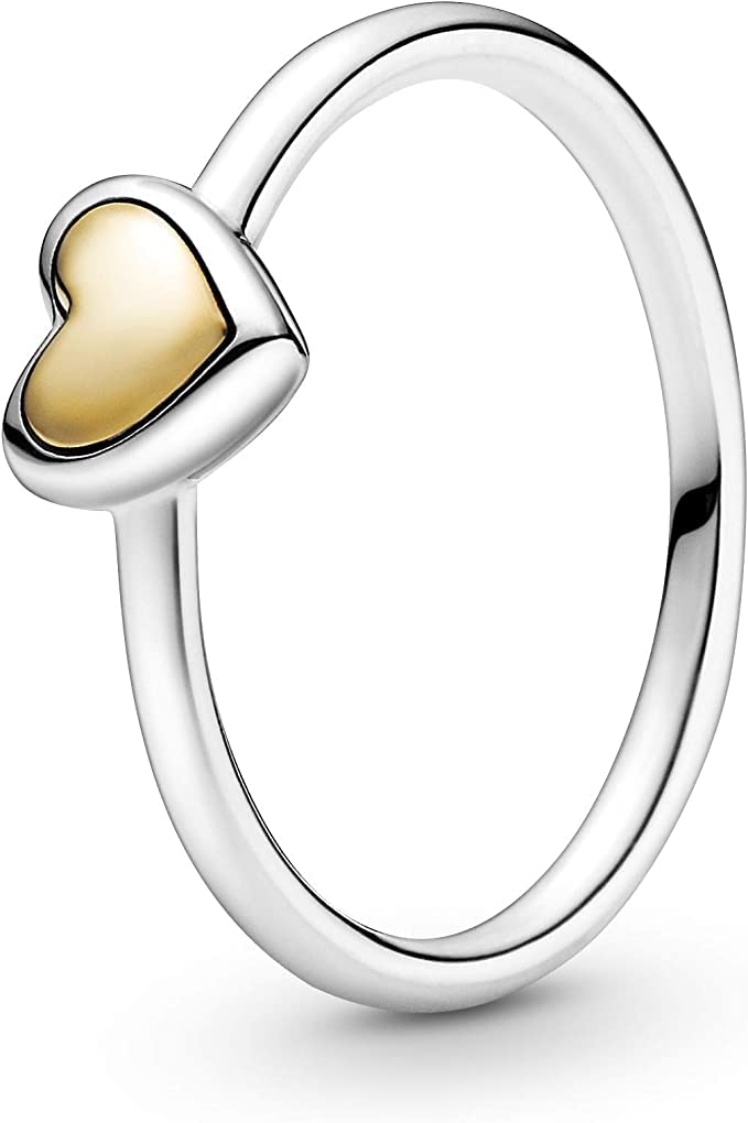 Pandora Domed Golden Heart Ring