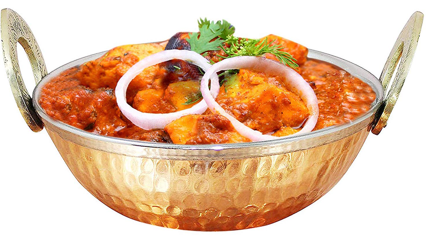 SKAVIJ Double Wall Multipurpose Bowl Copper Stainless Steel Serving Bowl Karahi (17 Ounce, Pack of 4)