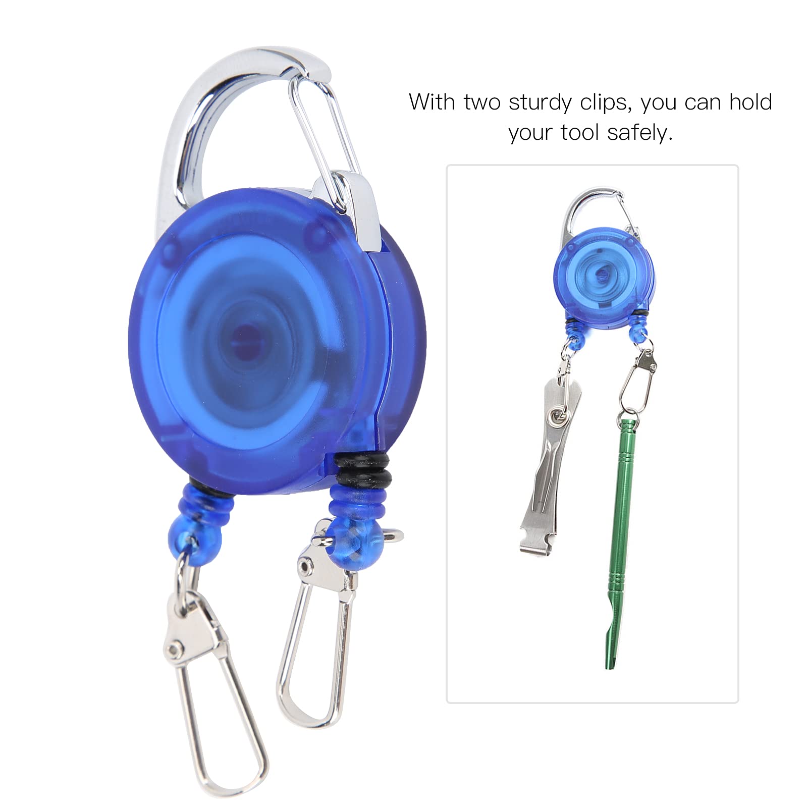 Shanrya Fly Fishing Tool Retractor, Portable and Light Convenient to Use Retractable Steel Wire Retractor for Outdoor Fishing Accessory